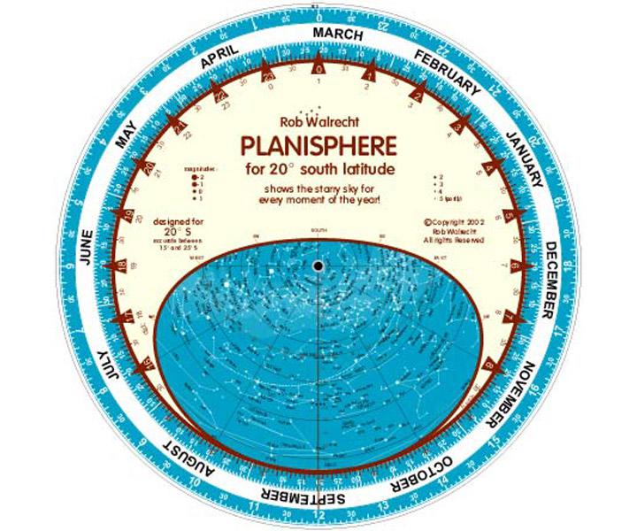 Teleskop-Express: Planisphere rotatable star map for 20° S-PlaniS20