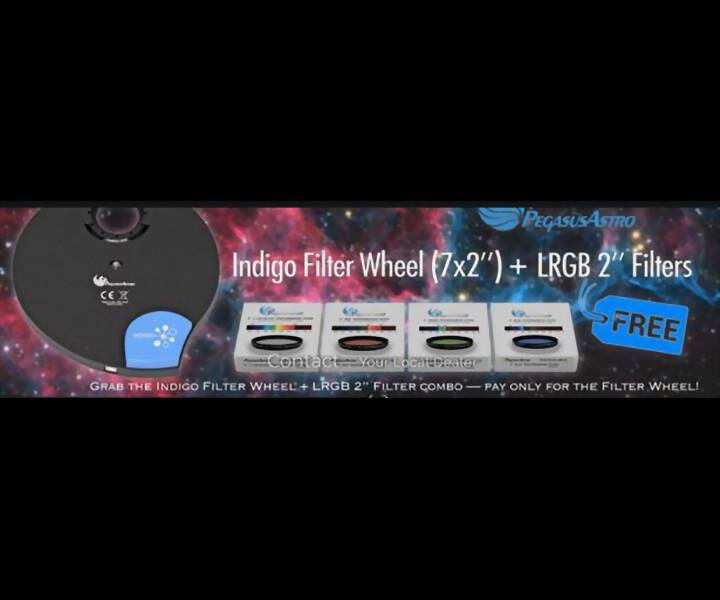 Teleskop-Express: Pegasus Indigo Filter Wheel 7 Positions + 2